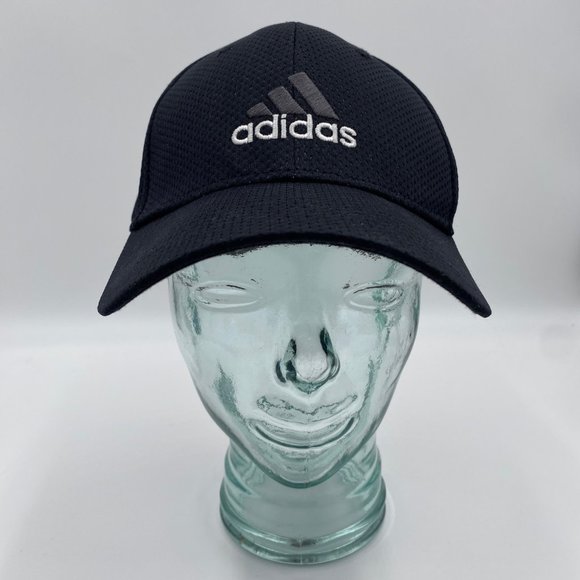 adidas | Accessories | Adidas Black Aflex Stretch Fitted Baseball Cap ...